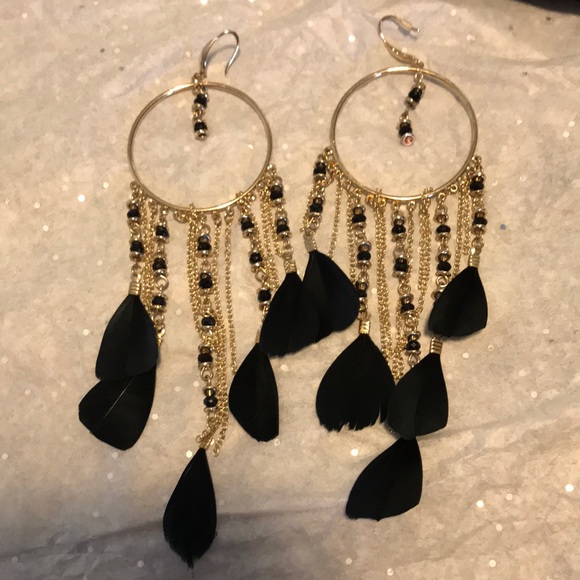 Jewelry | Gold Feather Hoops | Poshmark